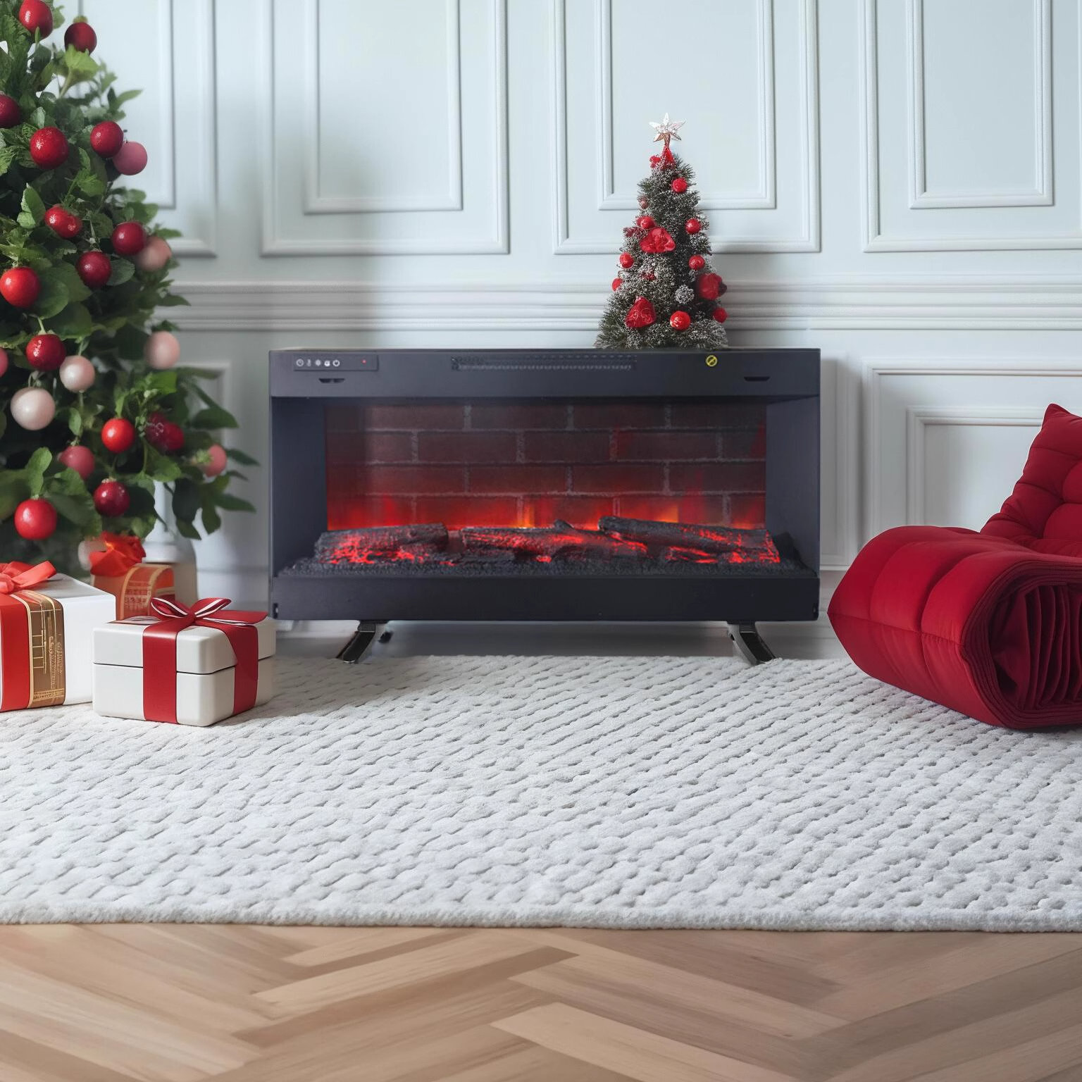 Symple Stuff Berrada Freestanding Wall Mounted Electric Fireplace with ...