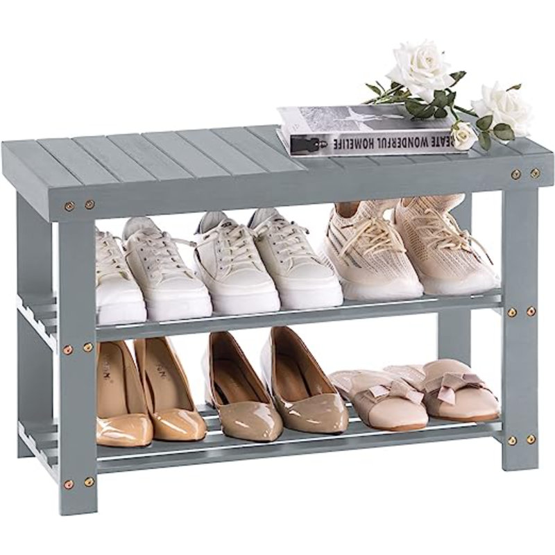Hokku Designs Merchelle Solid Wood Shoe Storage Bench | Wayfair