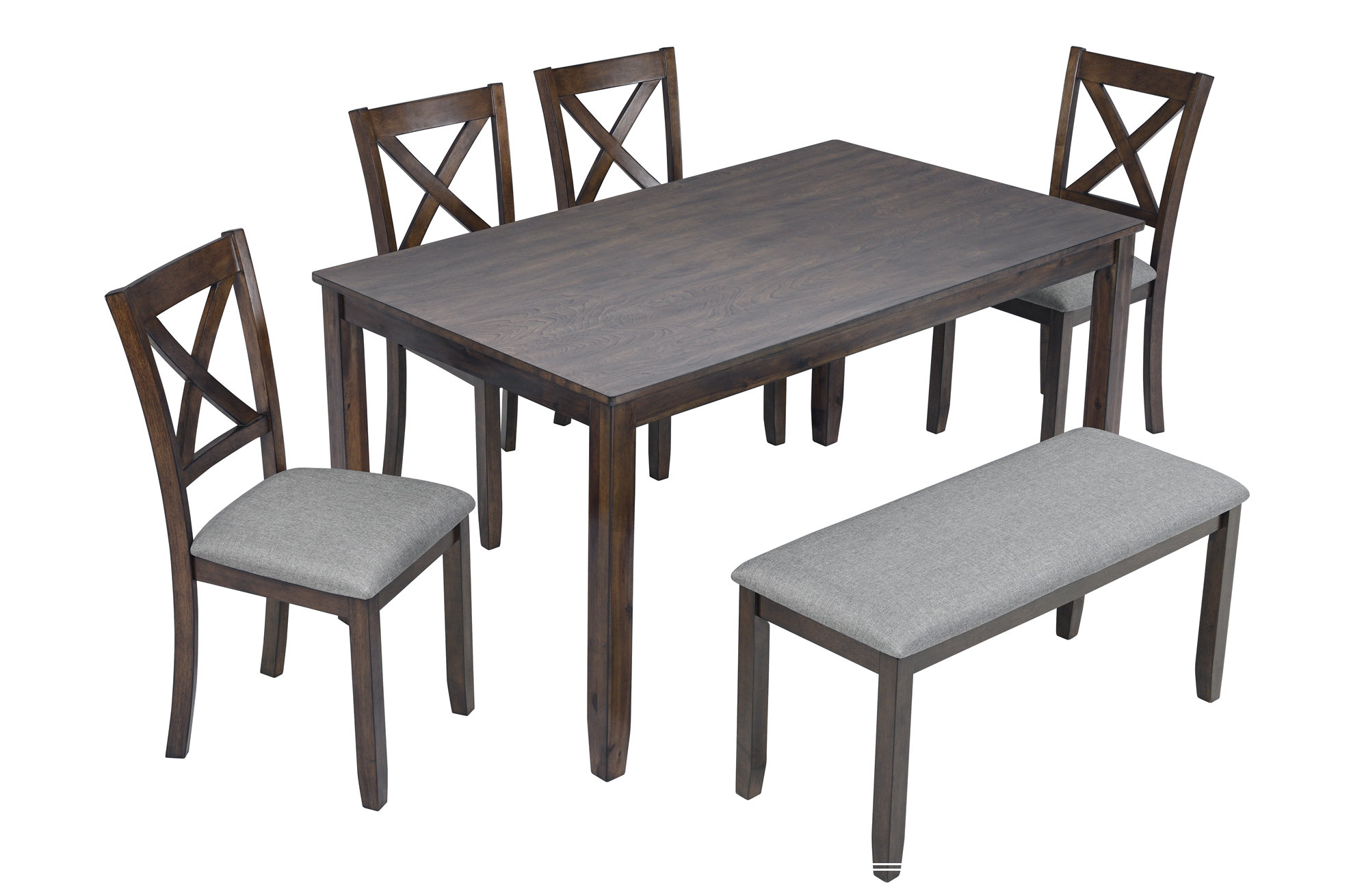 Red Barrel Studio® Dining Rectangular Table with Bench, Kitchen Table ...