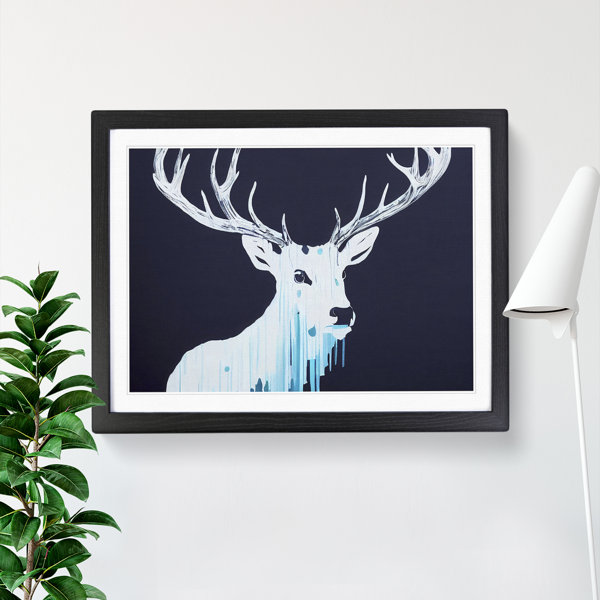 Alpen Home Ice Cool Stag Abstract - Single Picture Frame Print ...