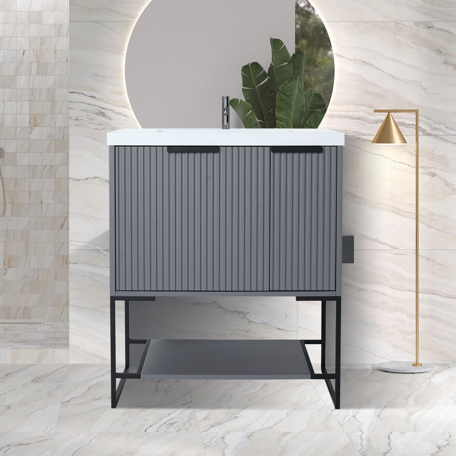 Ebern Designs Taralyn 29.5'' Single Bathroom Vanity with Resin Top ...