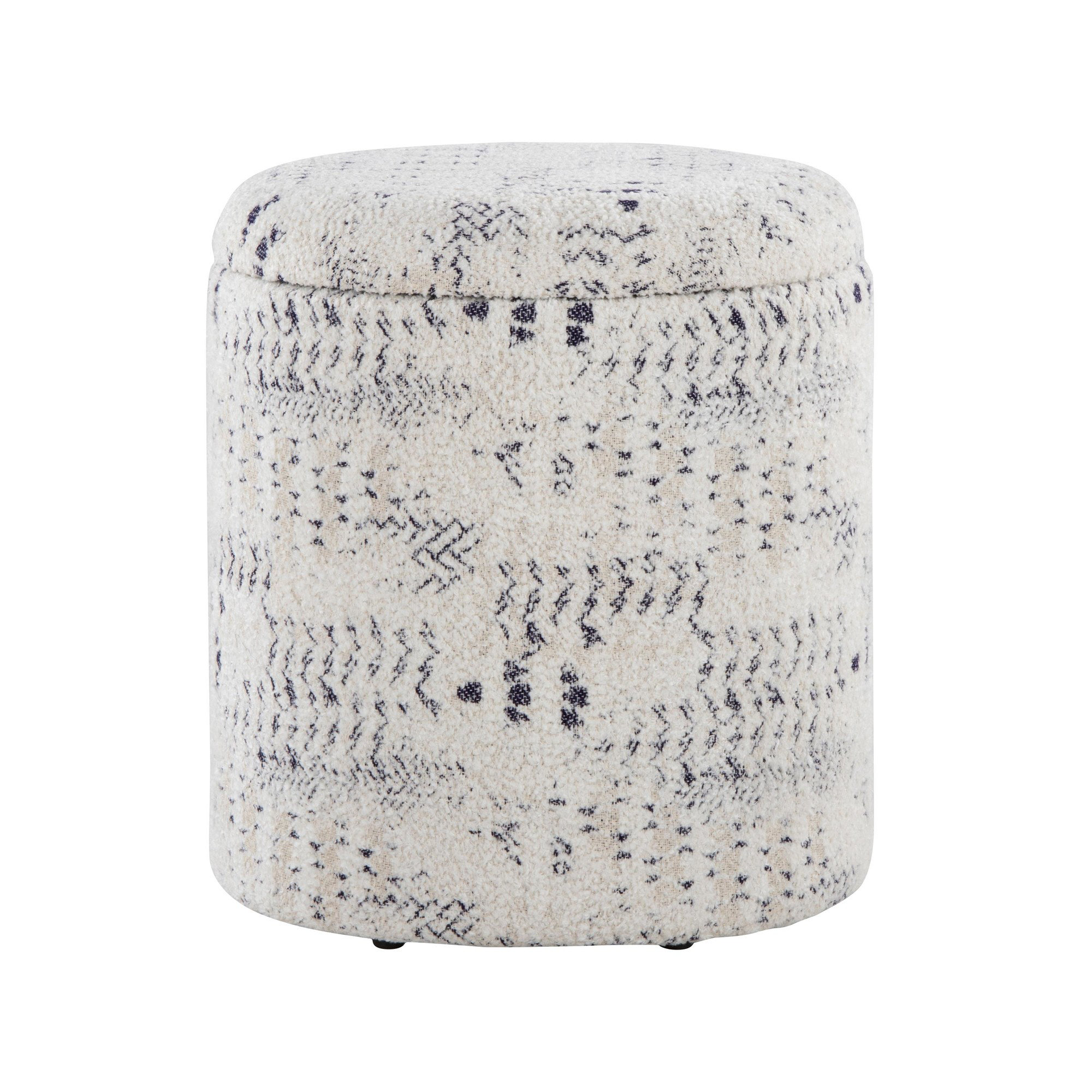 Dakota Fields Tahoe Eclectic Aztec Storage Ottoman in Ivory Cotton ...