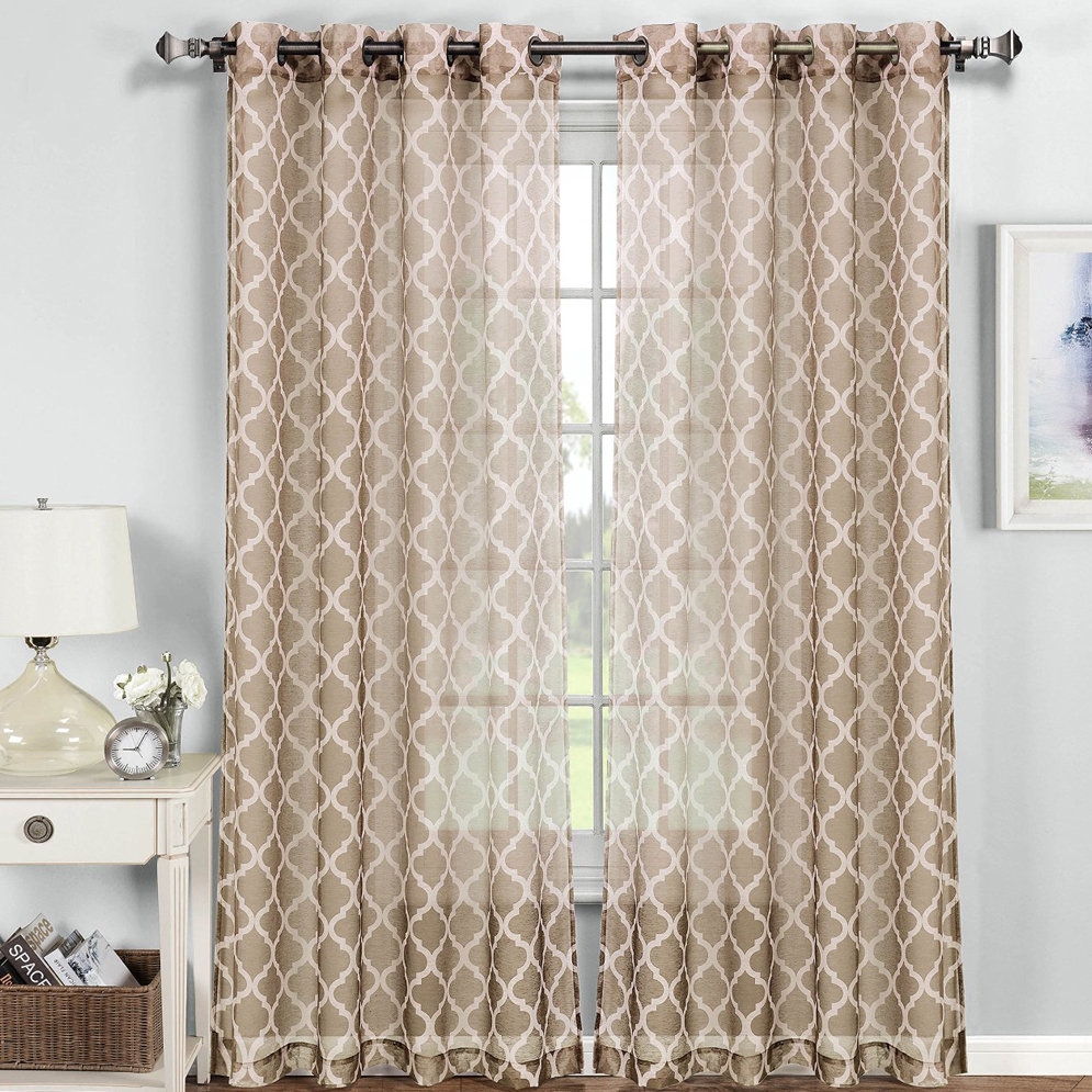 Sweet Home Collection Quatrafoil Single Curtain Panel | Wayfair