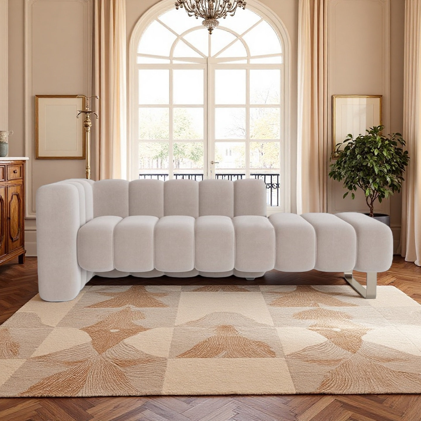 Orren Ellis Luxury Suede Wooden Standard Chaise - Wayfair Canada