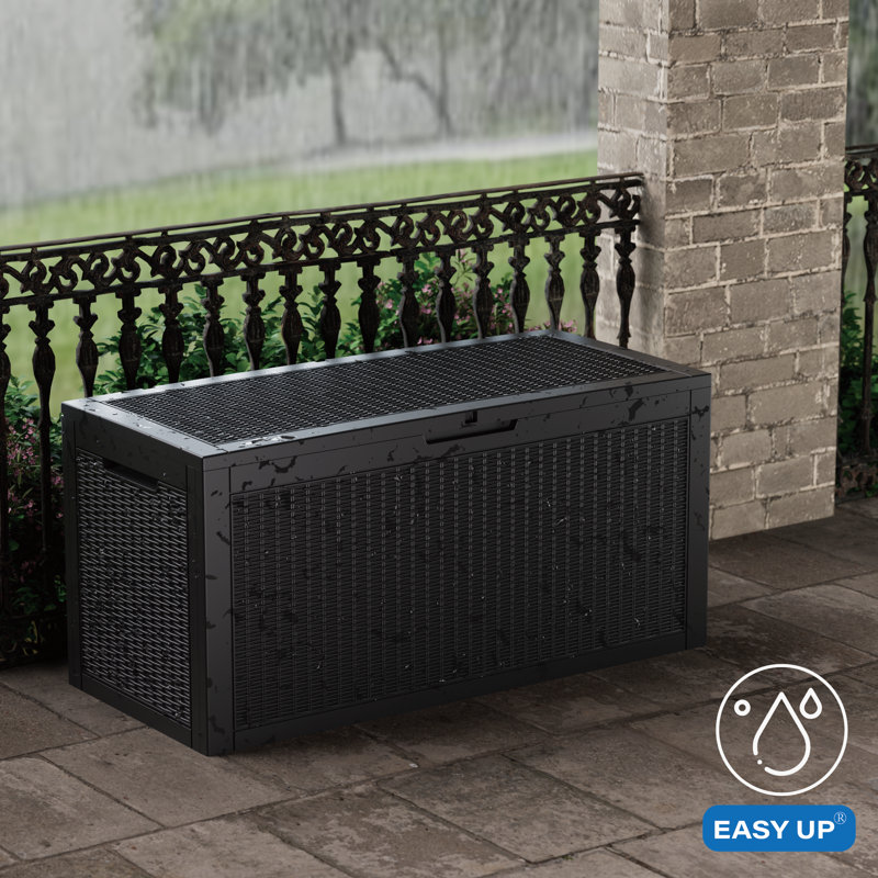 Emperic Design 100 Gallon Water Resistant Resin Lockable Deck Box ...