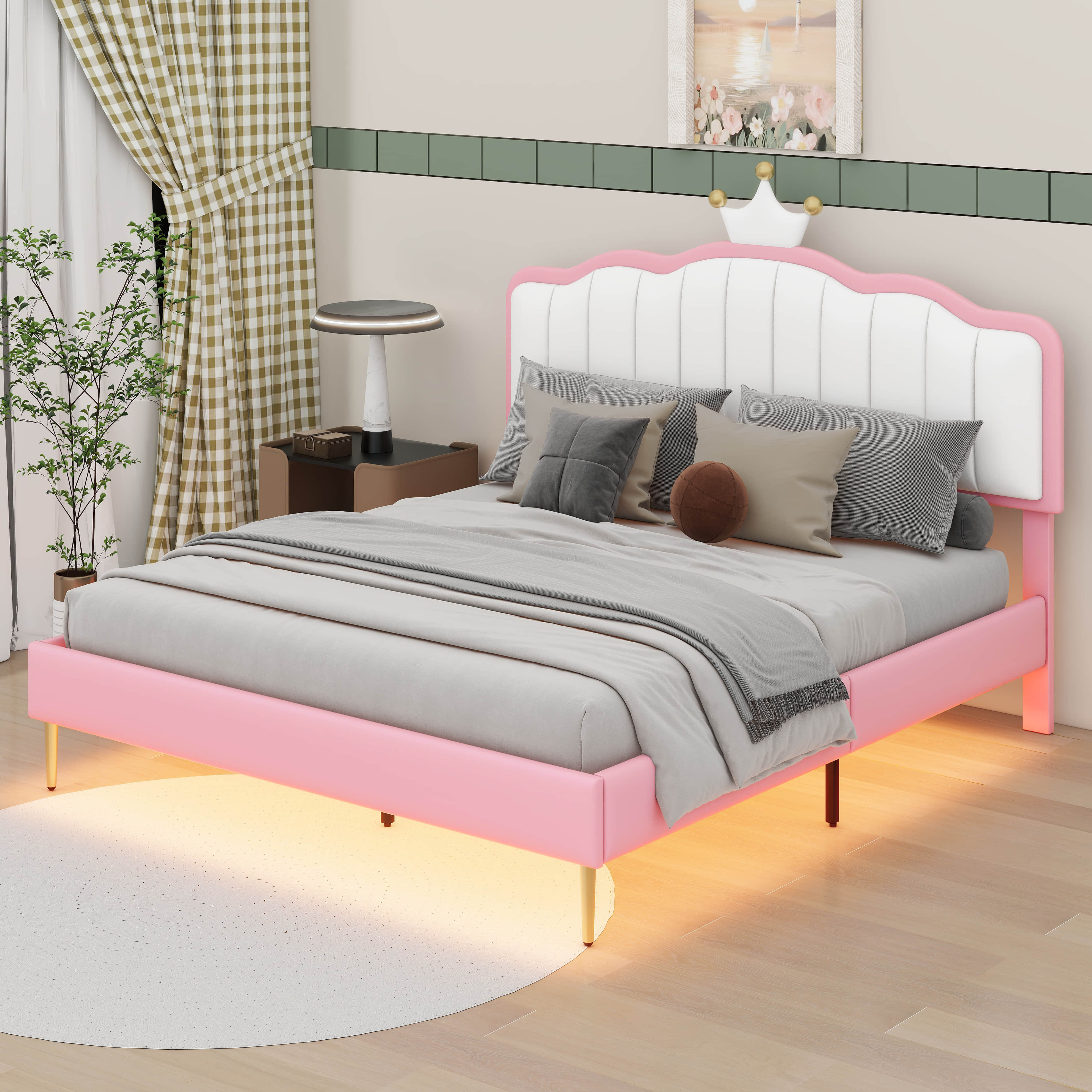 Gemma Violet Brian Full Size Princess Bed With Crown Headboard And ...