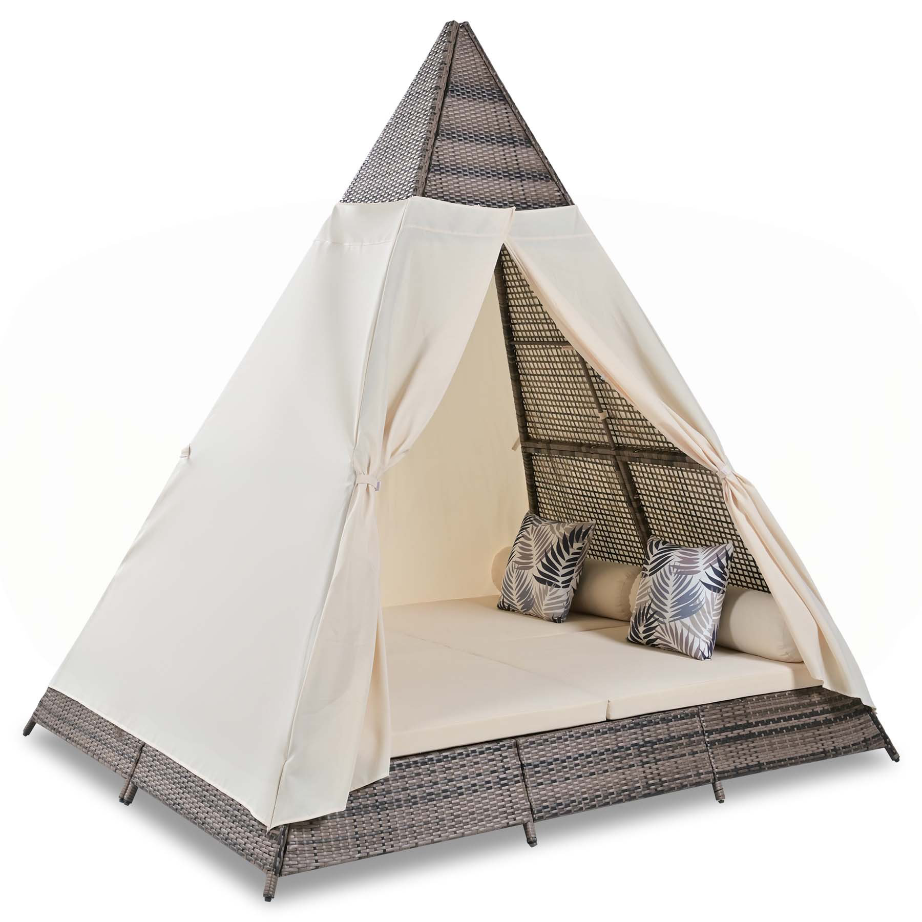 Latitude Run® Versatile Outdoor Sunbed with Stylish Pillows and ...