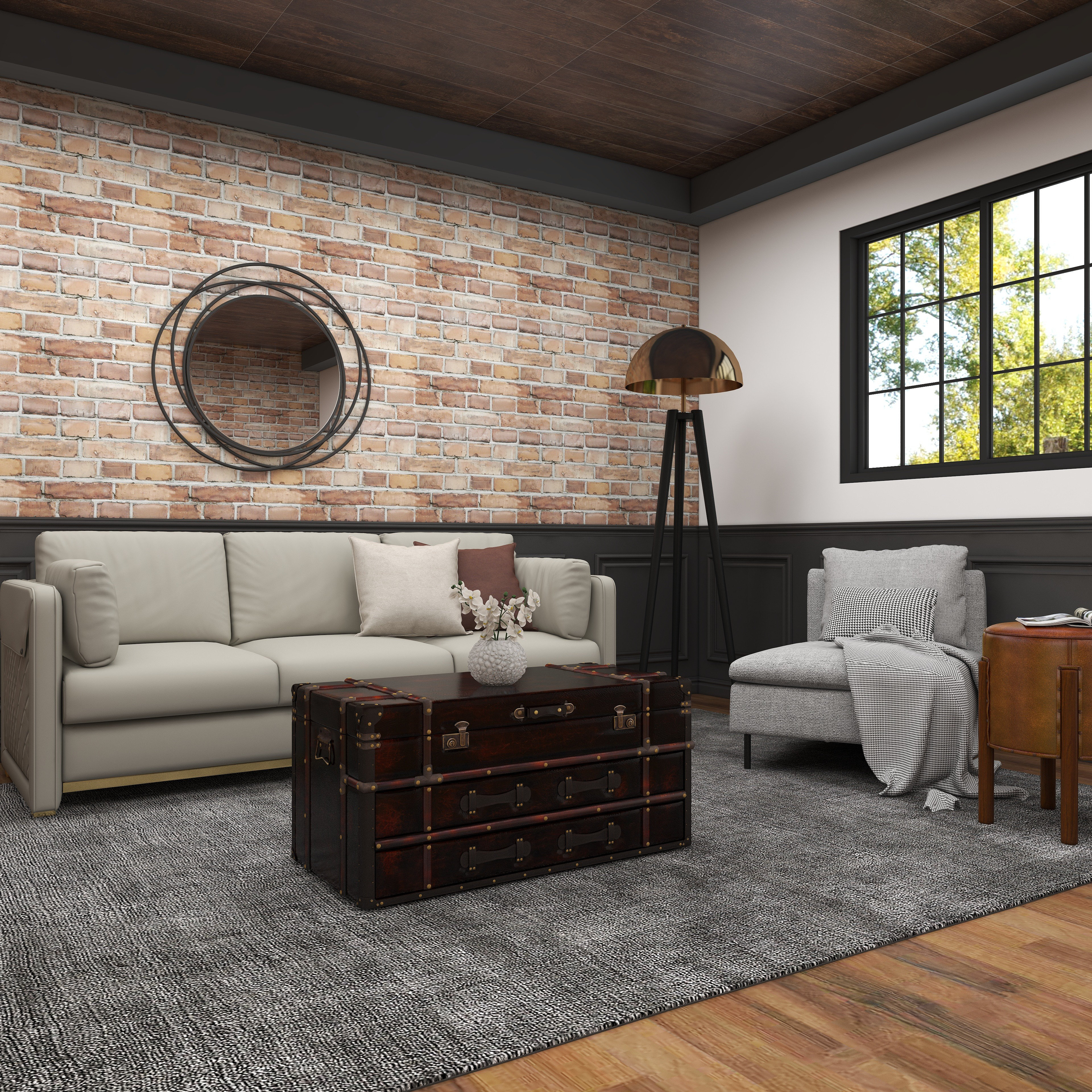 Steelside™ 2 Drawer Living Room Coffee Table with Buckle Hinged Top ...