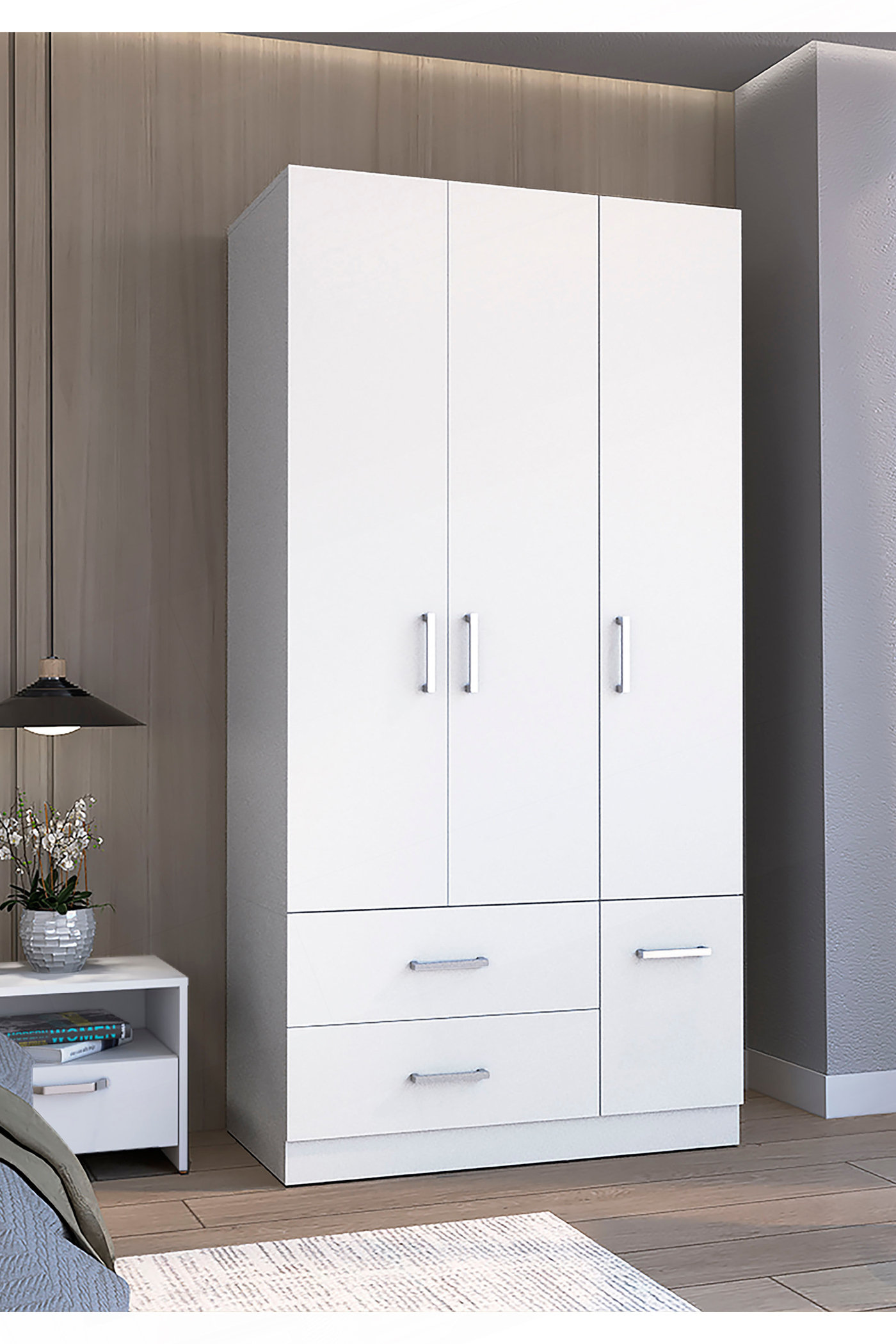 Latitude Run® Sebree 71" High Armoire Wardrove Closet With 2 Drawers ...