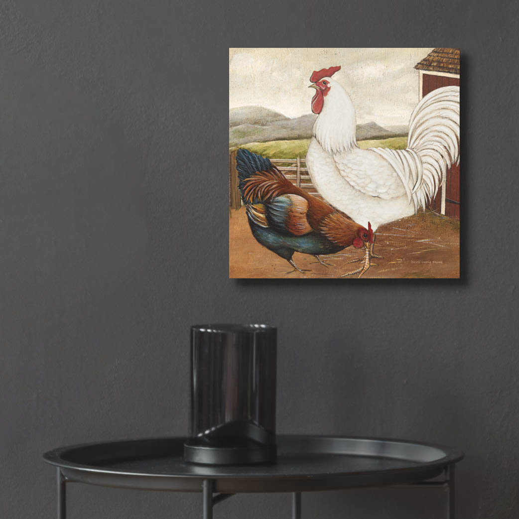 August Grove® 'Rooster Pair 3' by David Carter Brown Acrylic Glass Wall ...