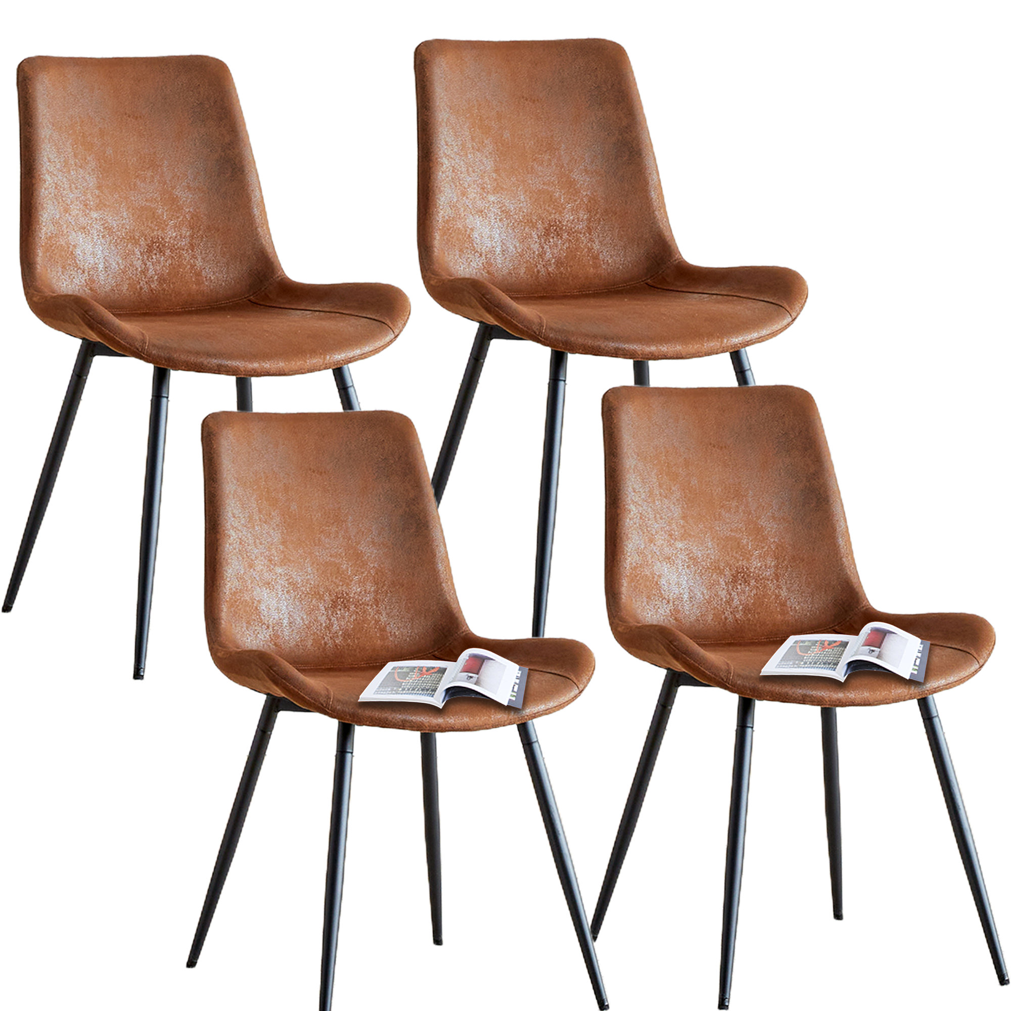 Corrigan Studio® Modern Medieval Style Dining Chairs with Metel Legs ...