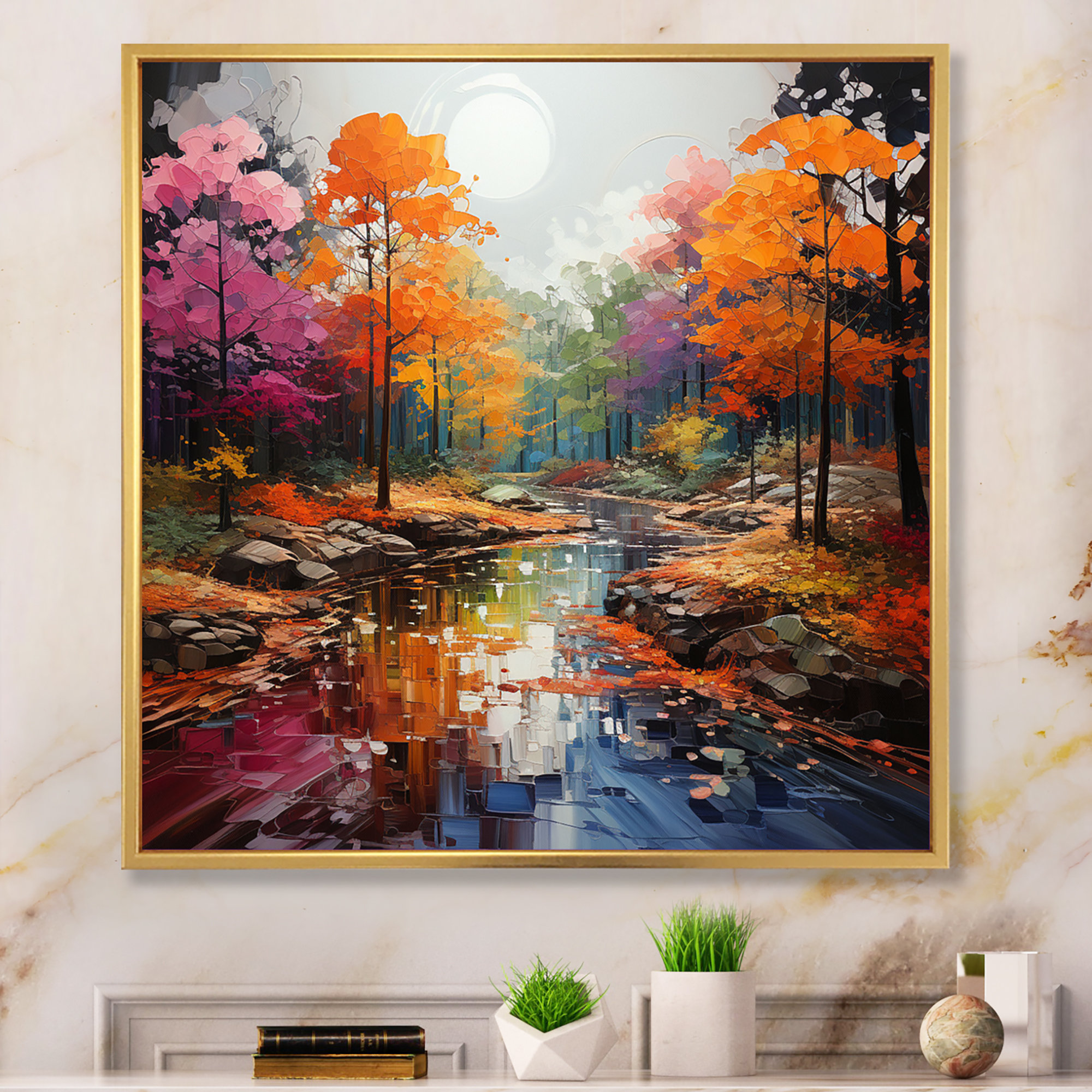 Red Barrel Studio® Colorful Neo Primal Forest Collage II - Print on ...