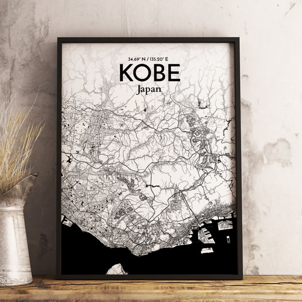 East Urban Home Kobe City Map - Unframed Graphic Art | Wayfair.co.uk