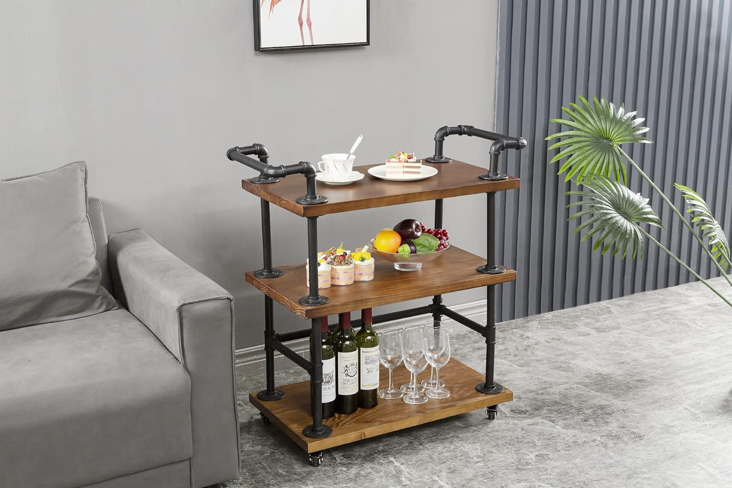 Williston Forge Industrial Bar Carts/Serving Carts/Kitchen Carts/Wine ...