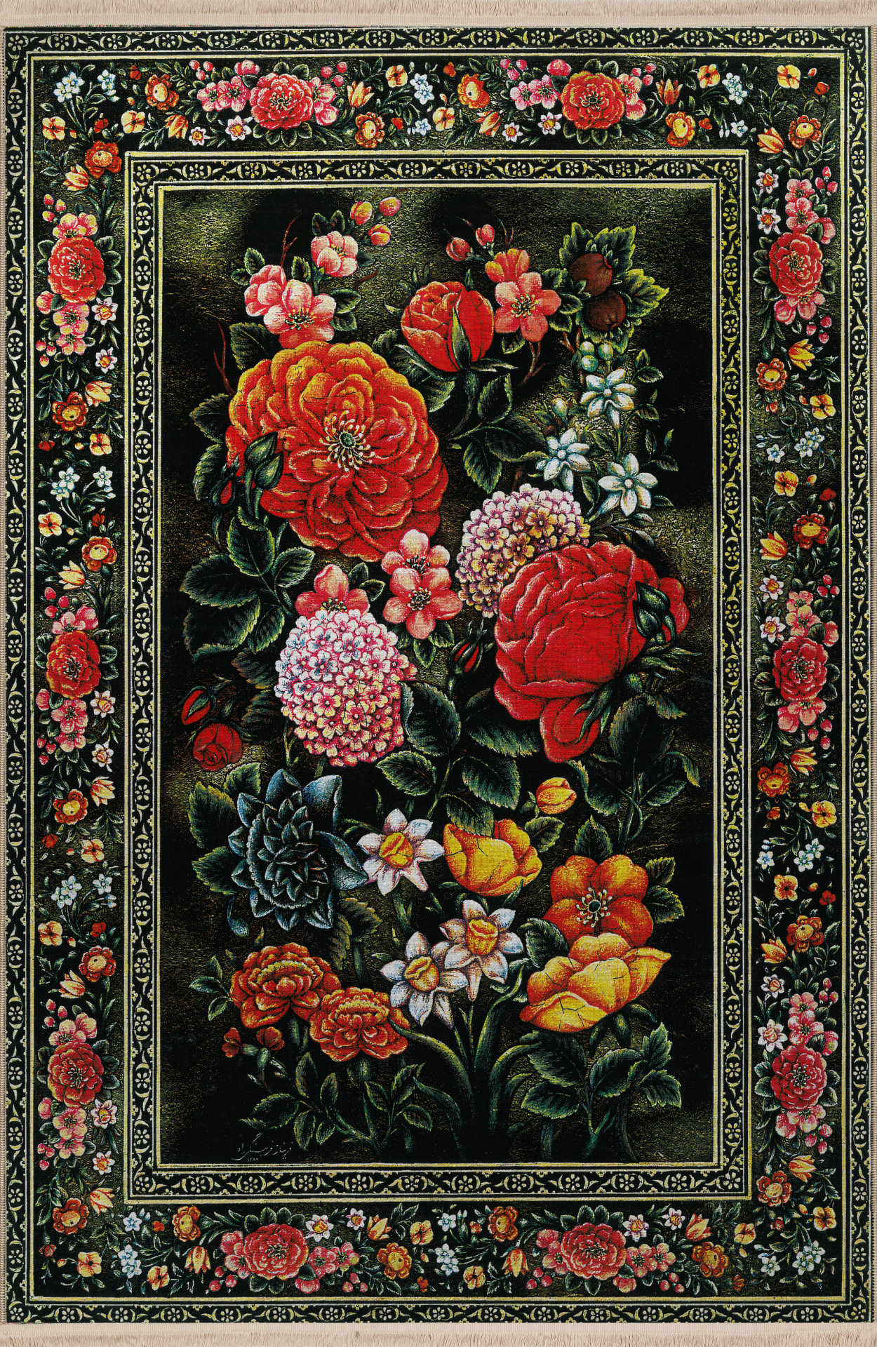 Bloomsbury Market Dark-Toned Multi-Colored Leaf and Rose Patterned ...