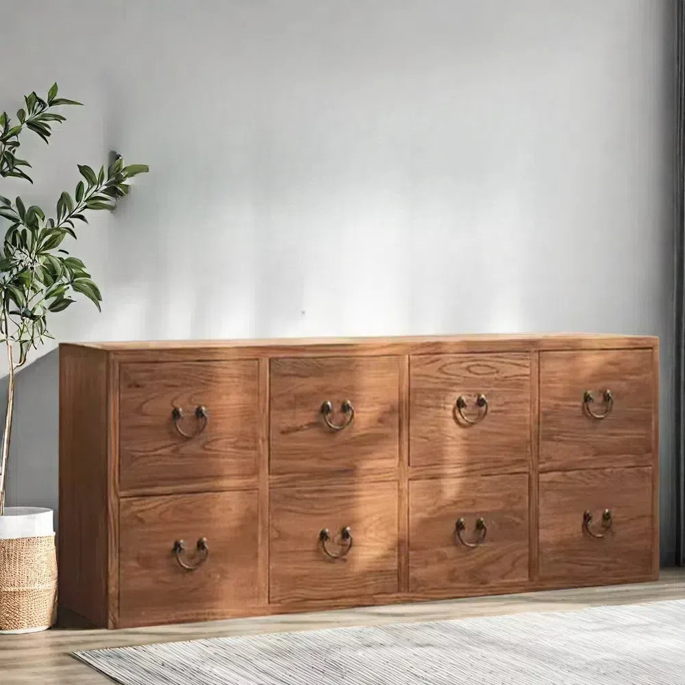 Wu's StylishVault Solid Elm Wood Console Cabinet | Wayfair