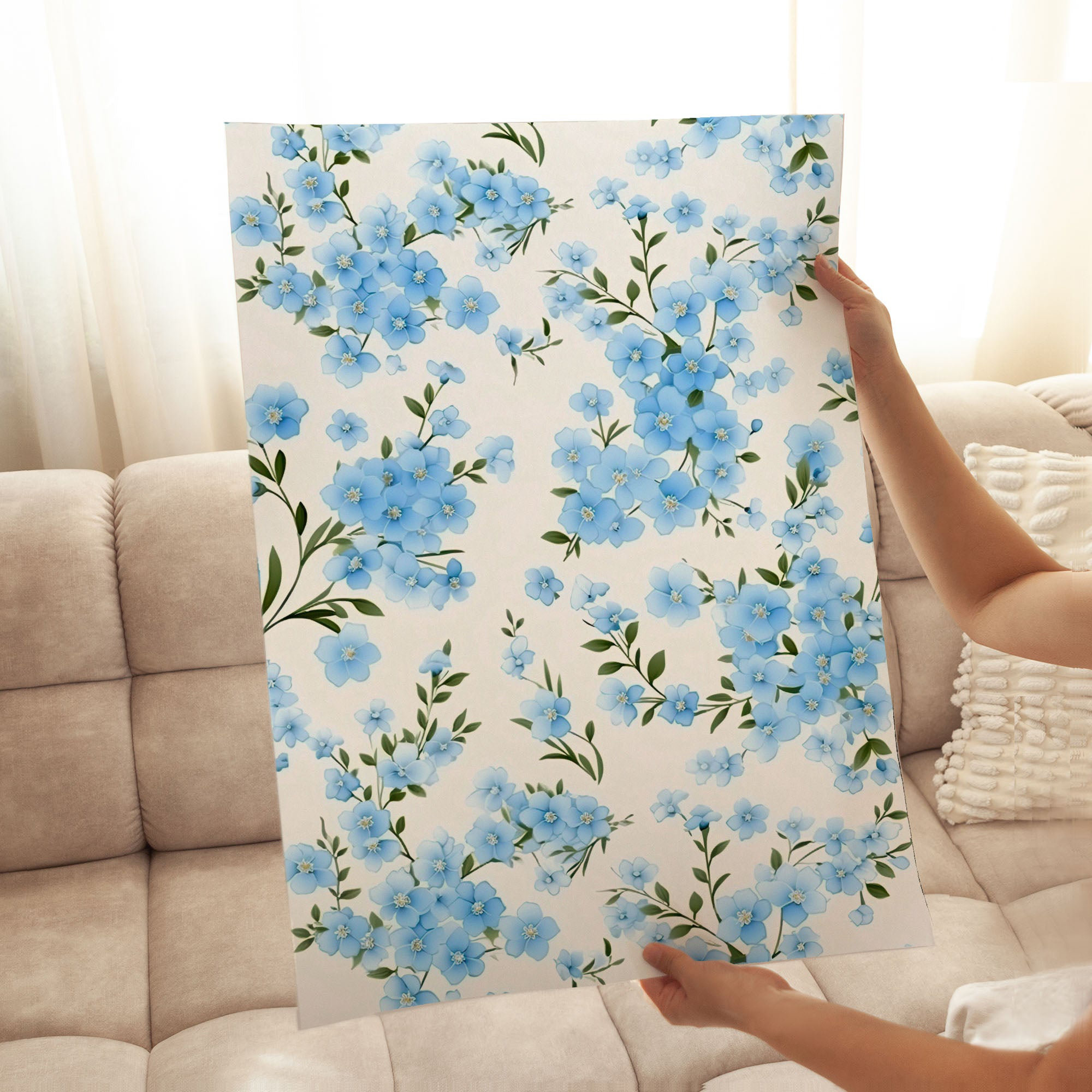 Winston Porter Floral Blue Flower Floral Cottagecore Pattern IV Cottage ...