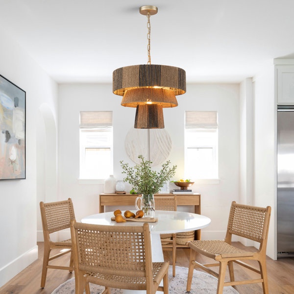 Bay Isle Home™ Bradlyn 4-Light Coastal Chandelier 3-Tier Handwoven ...