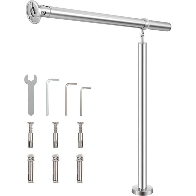 Anman Transitional Handrail Adjustable Angle w/ Wall Fittings and Metal ...