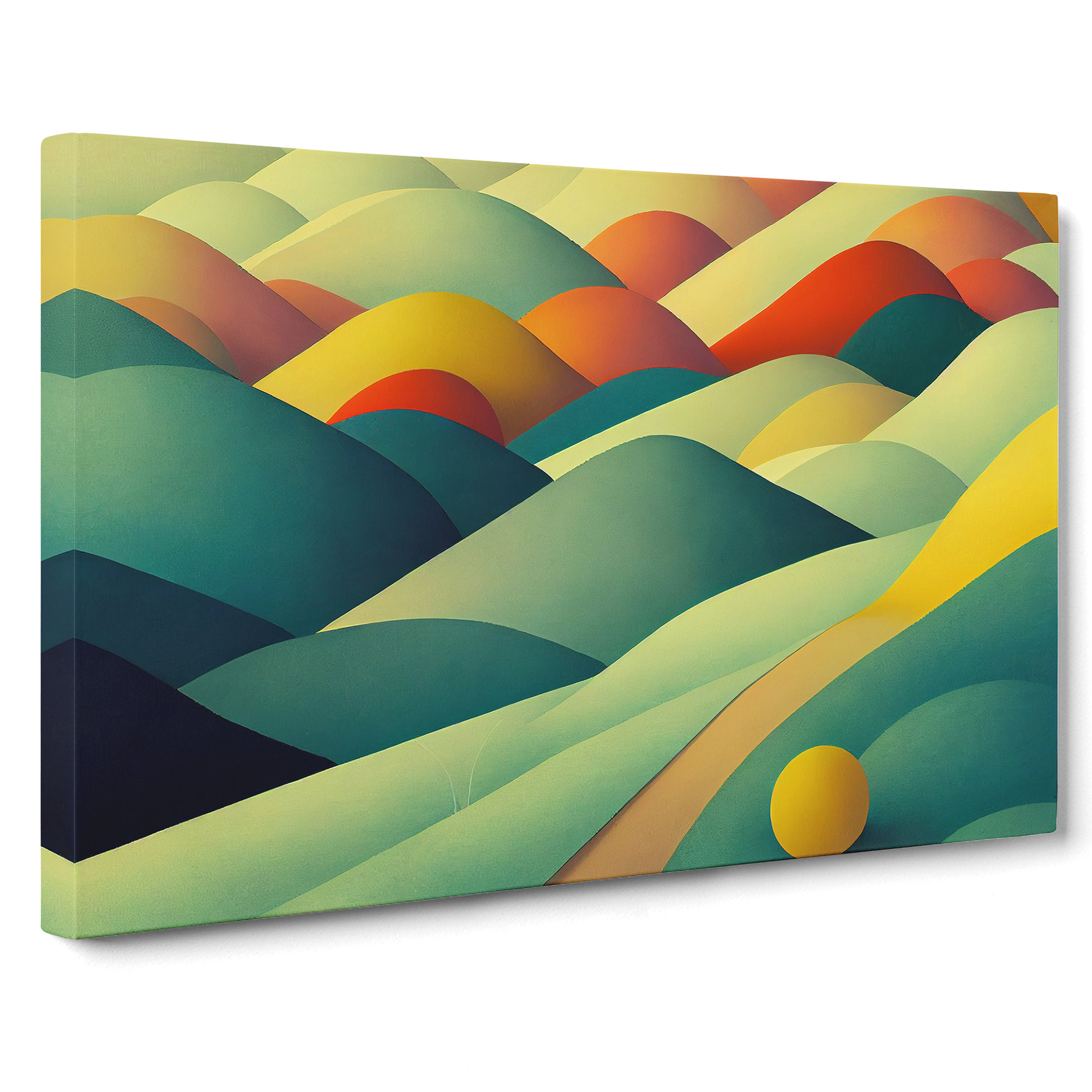 George Oliver Beaming Spring Meadow Landscape Abstract - Wrapped Canvas ...