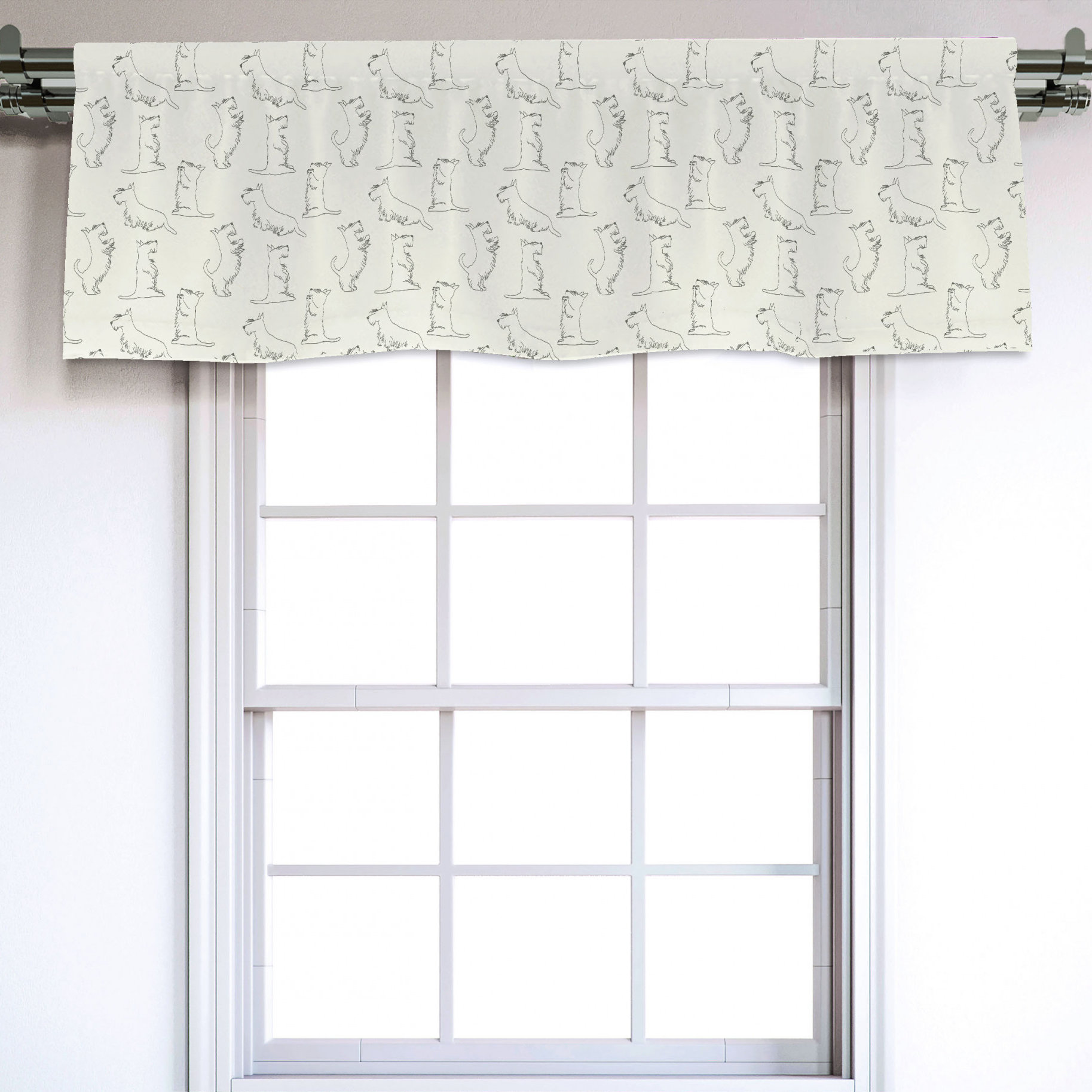 Ambesonne Scottie Dog 54" Window Valance | Wayfair