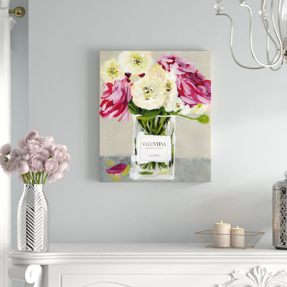 House of Hampton 'Acqua Florale' Painting Print on Wrapped Canvas ...