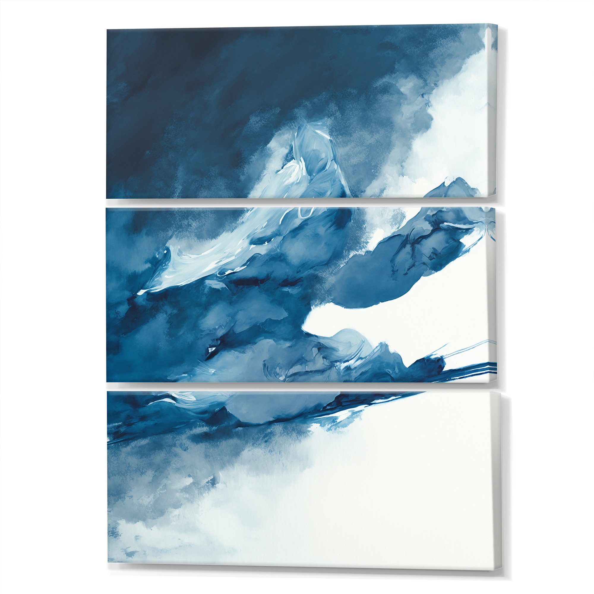 Design Art Sapphire Blue Nebula IV - Abstract Liquid Ink Canvas Wall ...