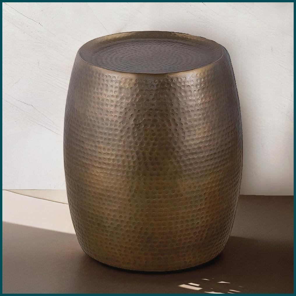 Latitude Run® Hand-Hammered Aluminum Coffee Table: 21" Antique Copper ...