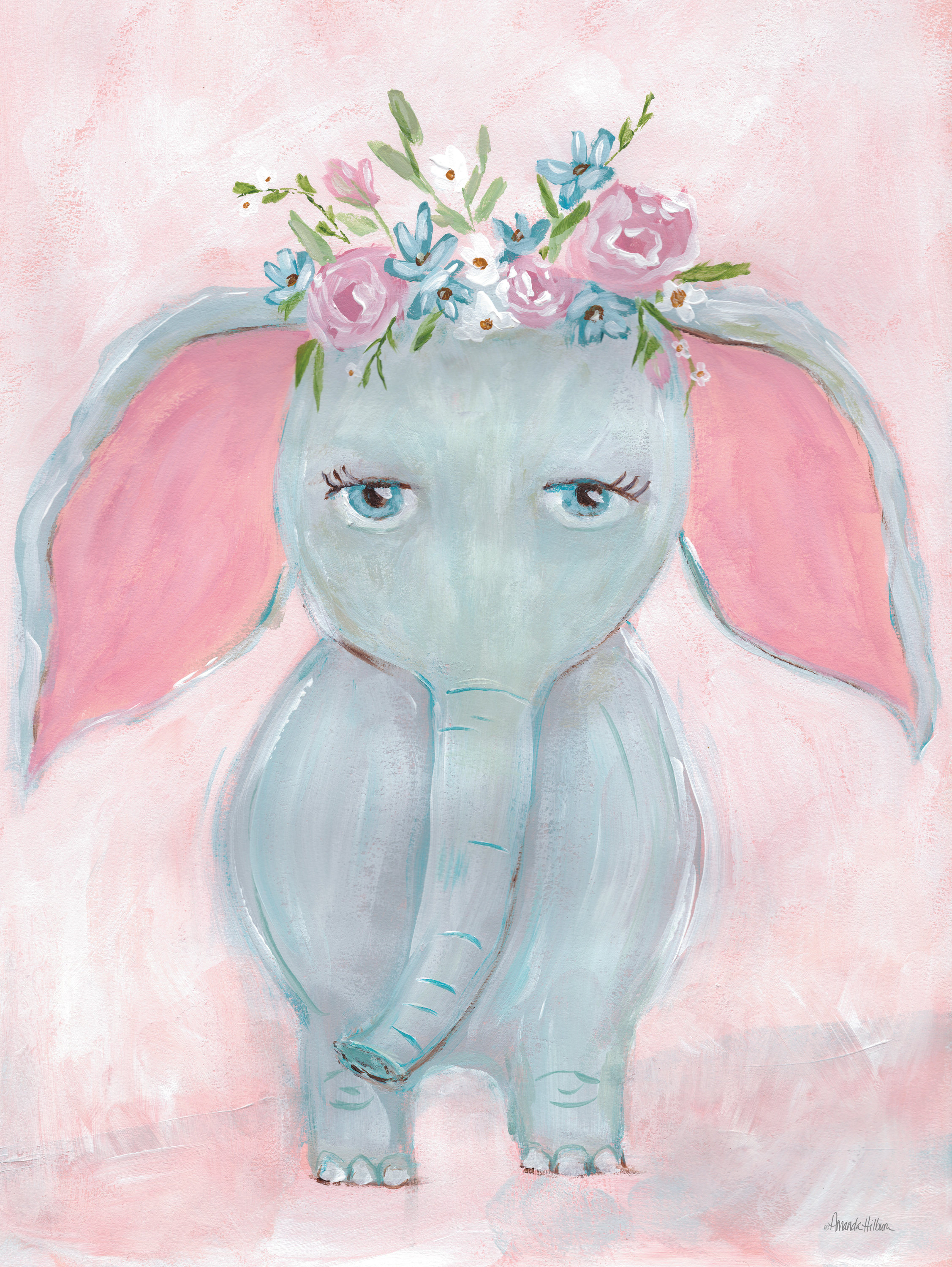 Zoomie Kids Ellie Phant On Canvas by Amanda Hilburn Print | Wayfair
