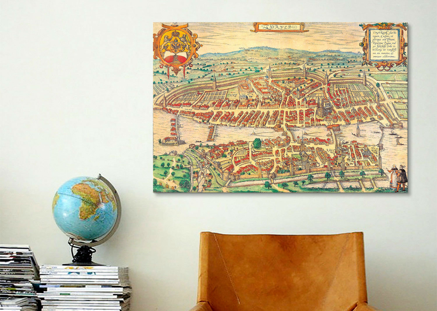 Fleur De Lis Living Antique Maps Zurych Turicum (1581) by Georg Braun ...