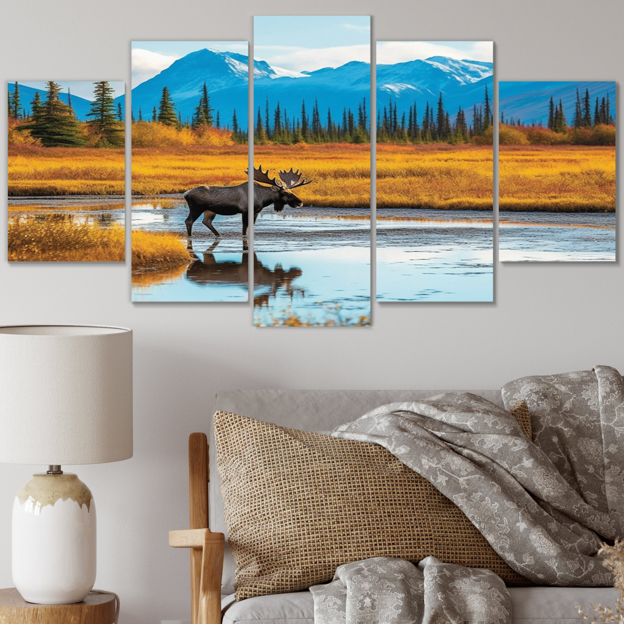 DesignArt Moose In Alaska Scenery II Landscape & Nature Wall Decor on ...