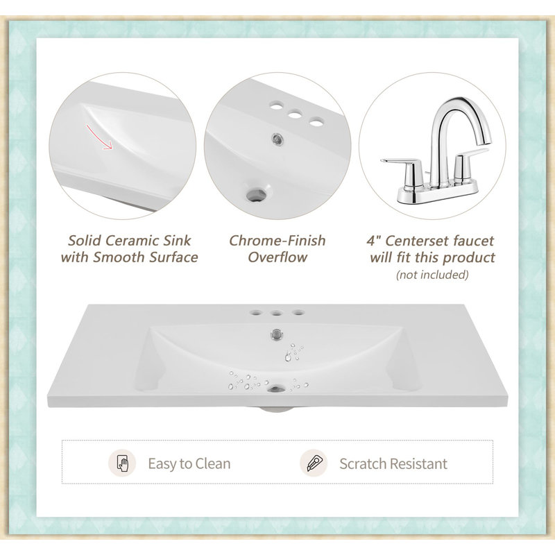 Winston Porter Norbie 35.9'' Single Bathroom Vanity with Ceramic Top ...