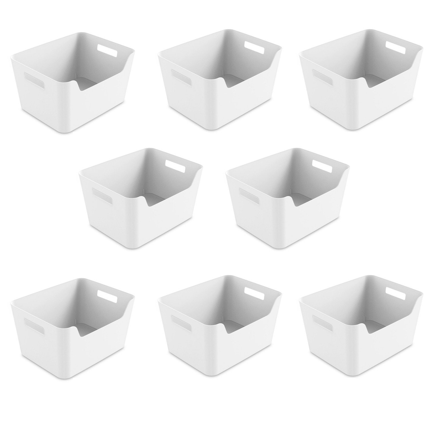 Latitude Run® Large easy-access plastic storage boxes, 8-pack - Wayfair ...