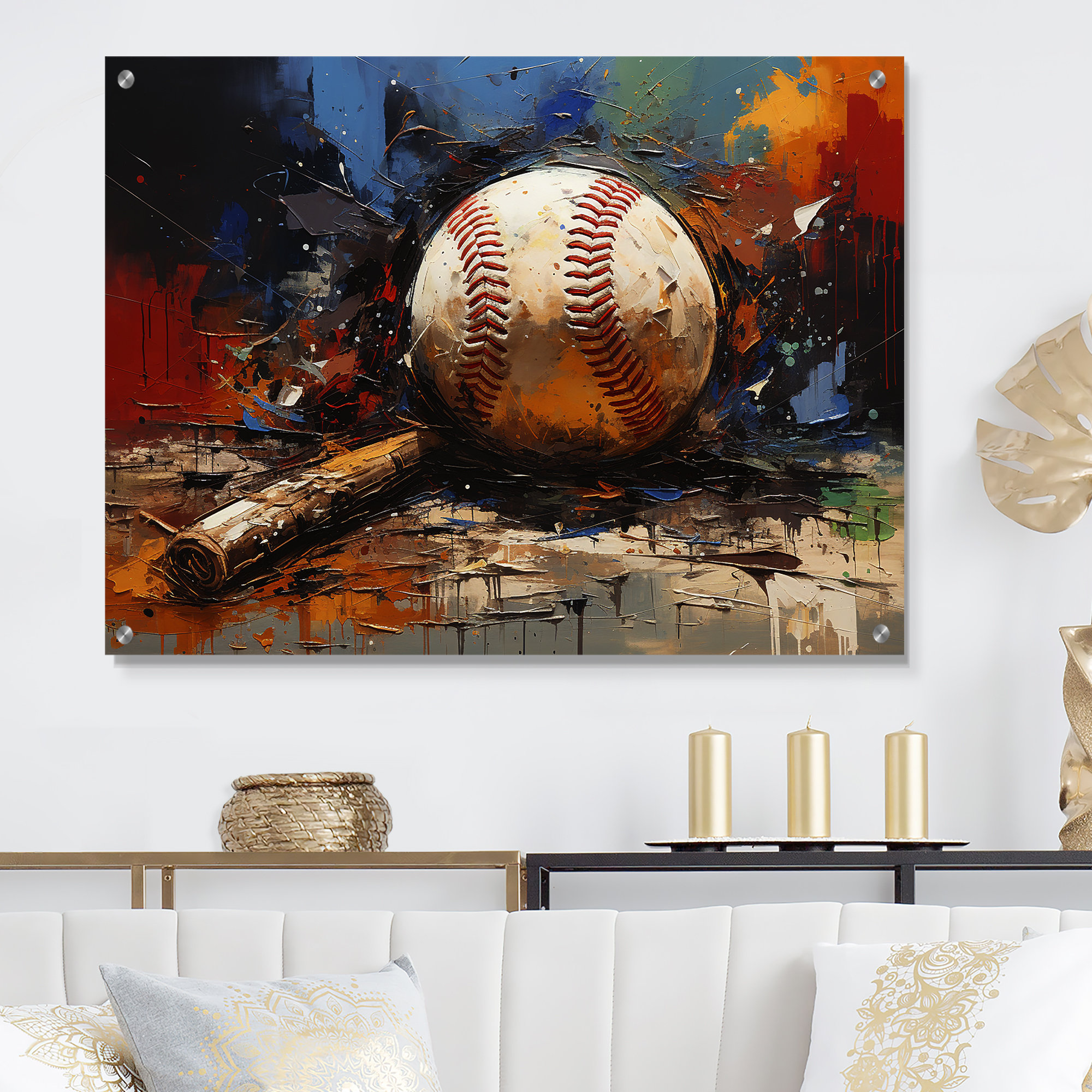 Design Art Baseball Collage II - Sport Baseball Acrylic Wall Art Decor ...
