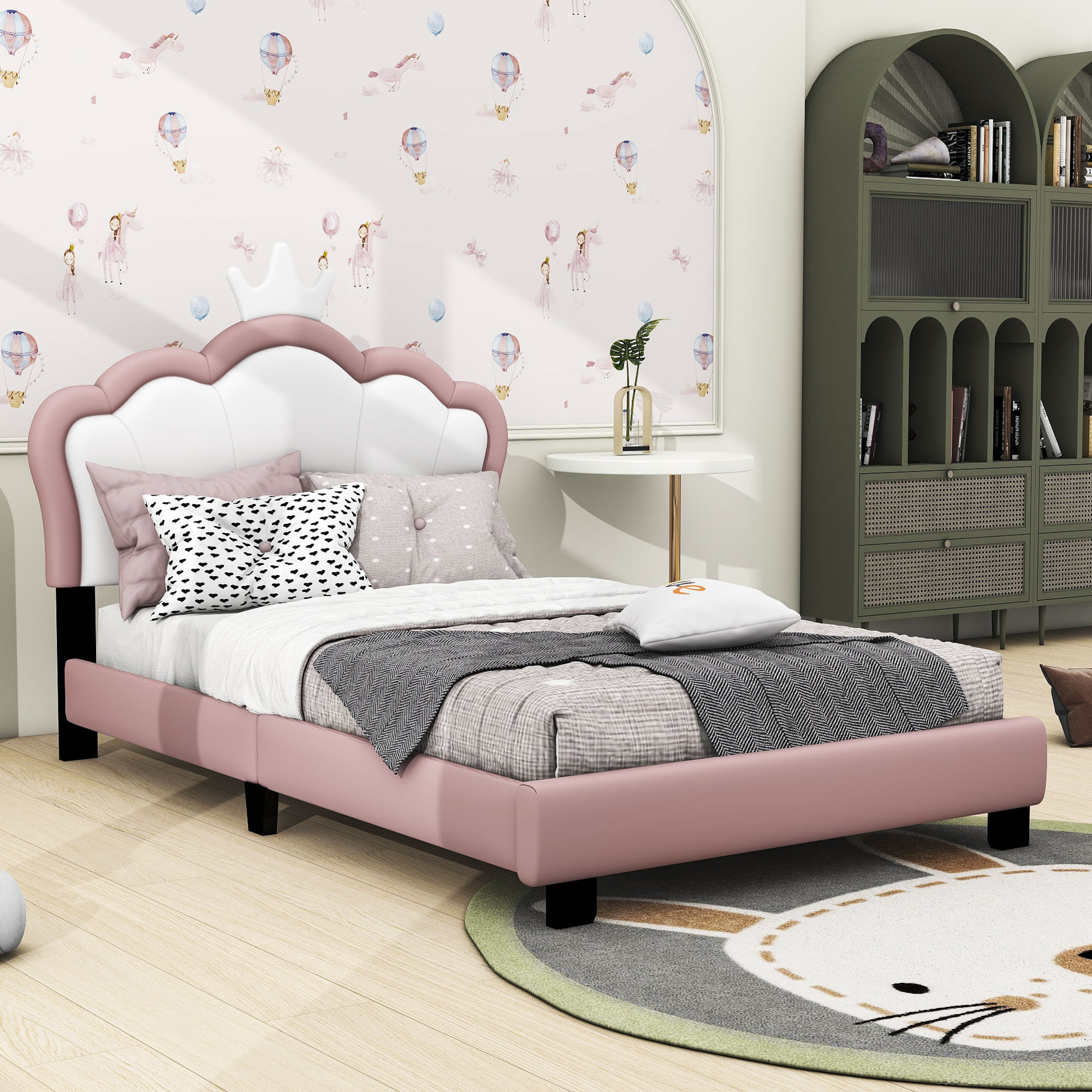 Red Barrel Studio® Upholstered Upholstered Princess Bed With Crown ...