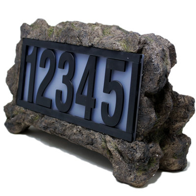 Nature's Mark Solar Powered House Address Sign for Lawn Garden ...