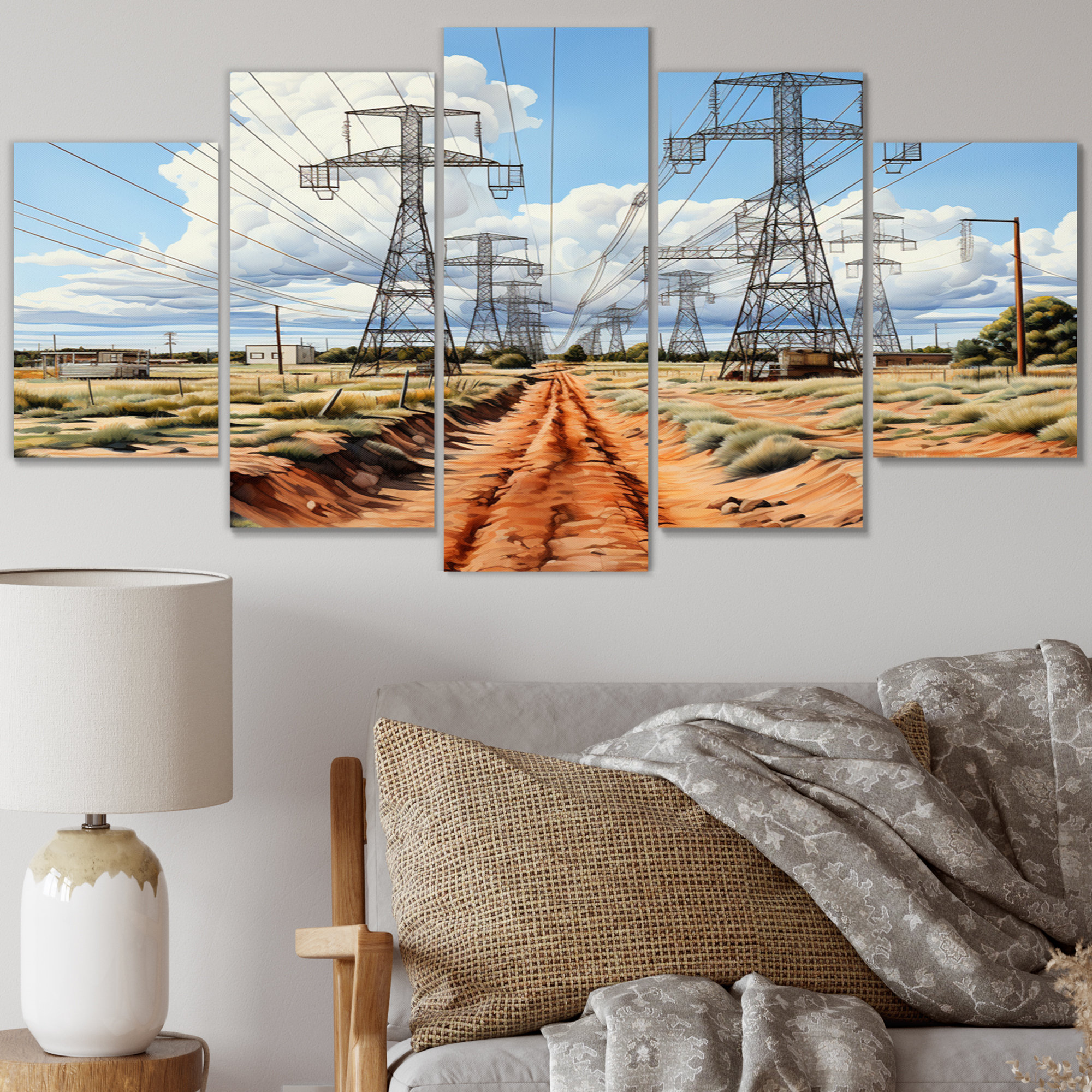 Lark Manor™ Power Lines Filed In Usa - Power Lines Wall Art Living Room ...