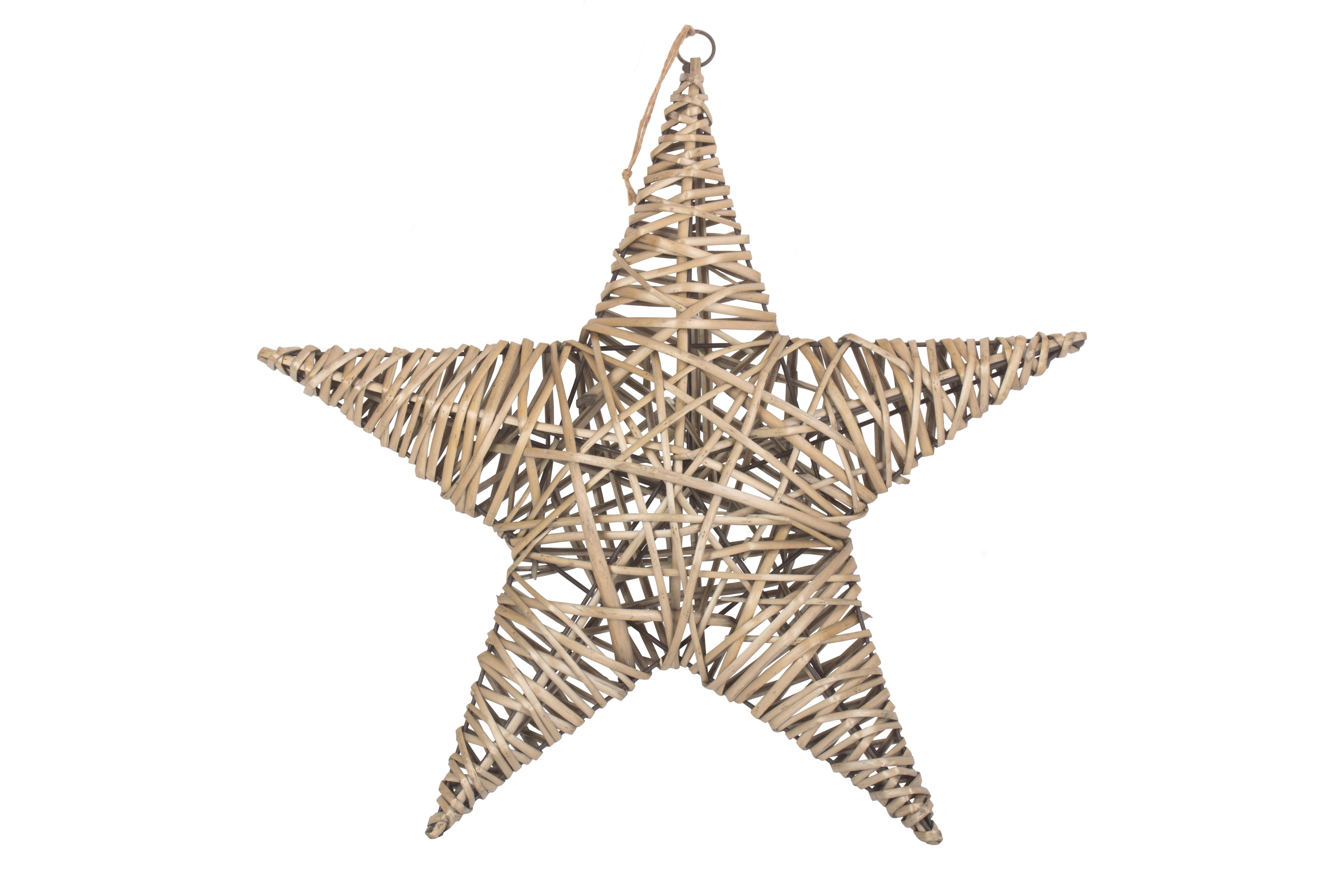 Highland Dunes Glossop Wicker Star Shaped Hanging Sculpture | Wayfair.co.uk