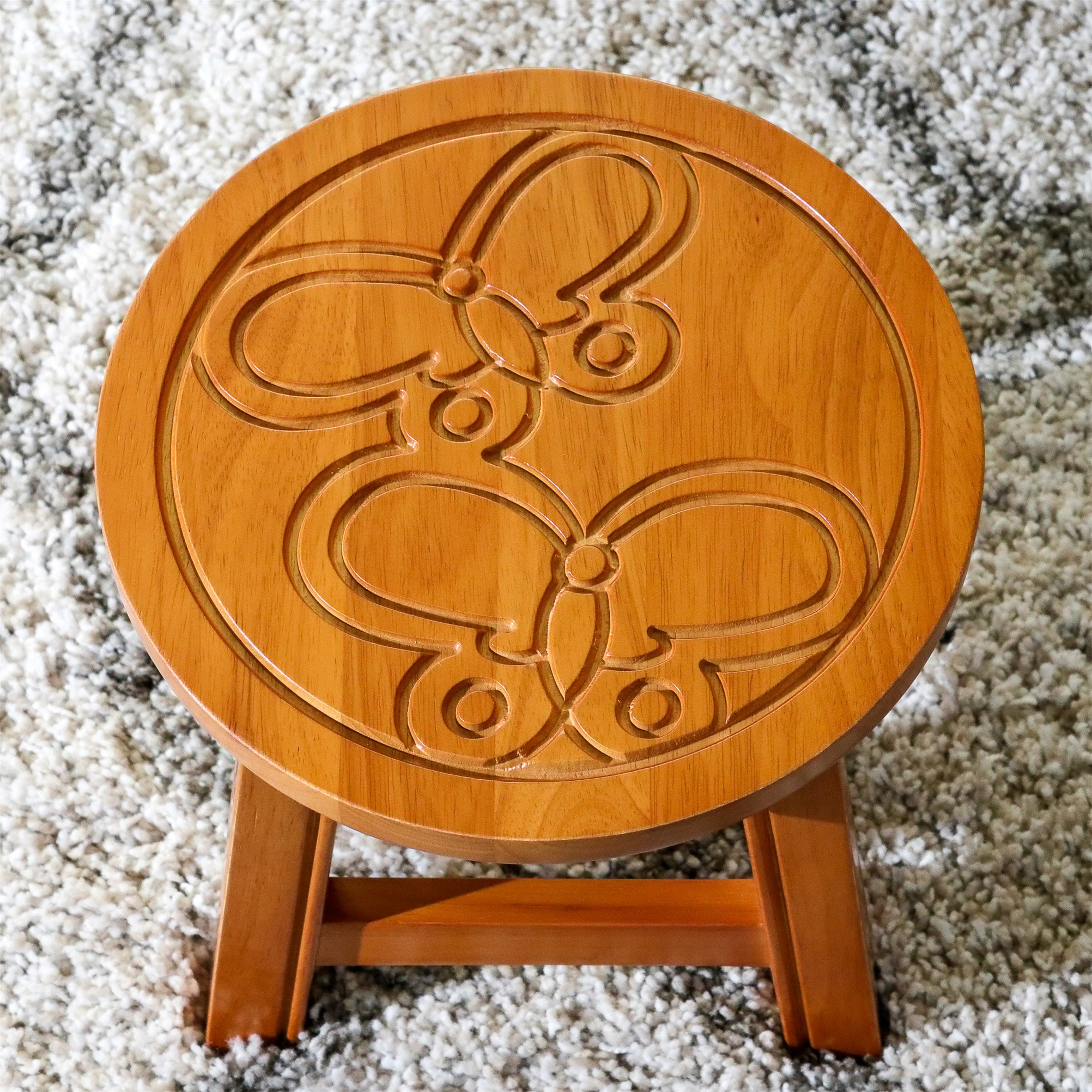 Gracie Oaks Carved Wooden Step Stool | Wayfair