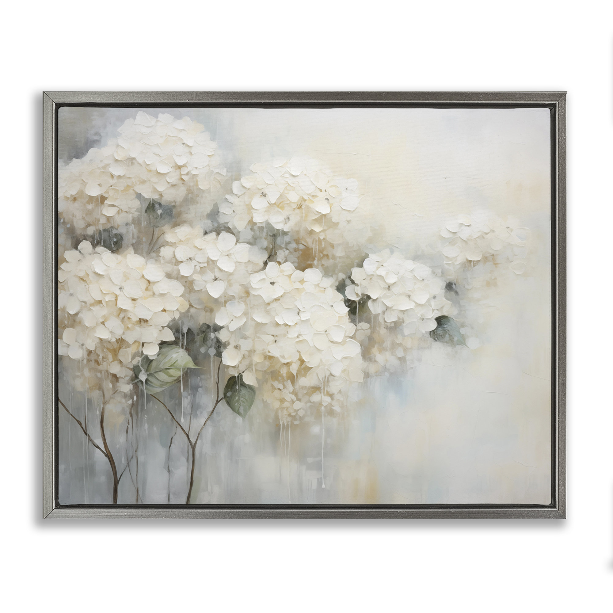 Ophelia & Co. Subtle Fading White Hydrangeas Floating Frame, design by ...