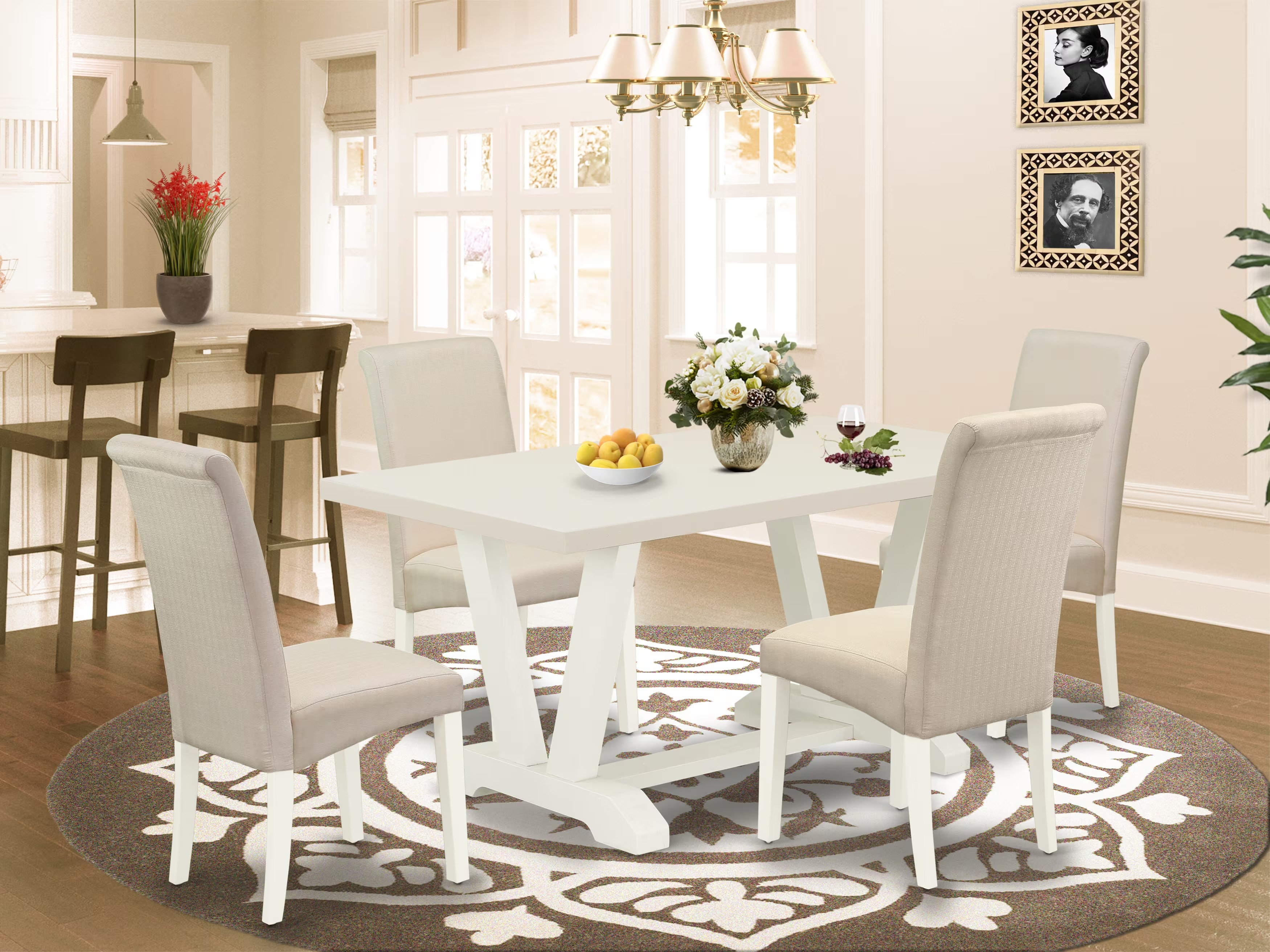 Wildon Home® Orlie 5 - Piece Rubberwood Solid Wood Dining Set - Wayfair ...