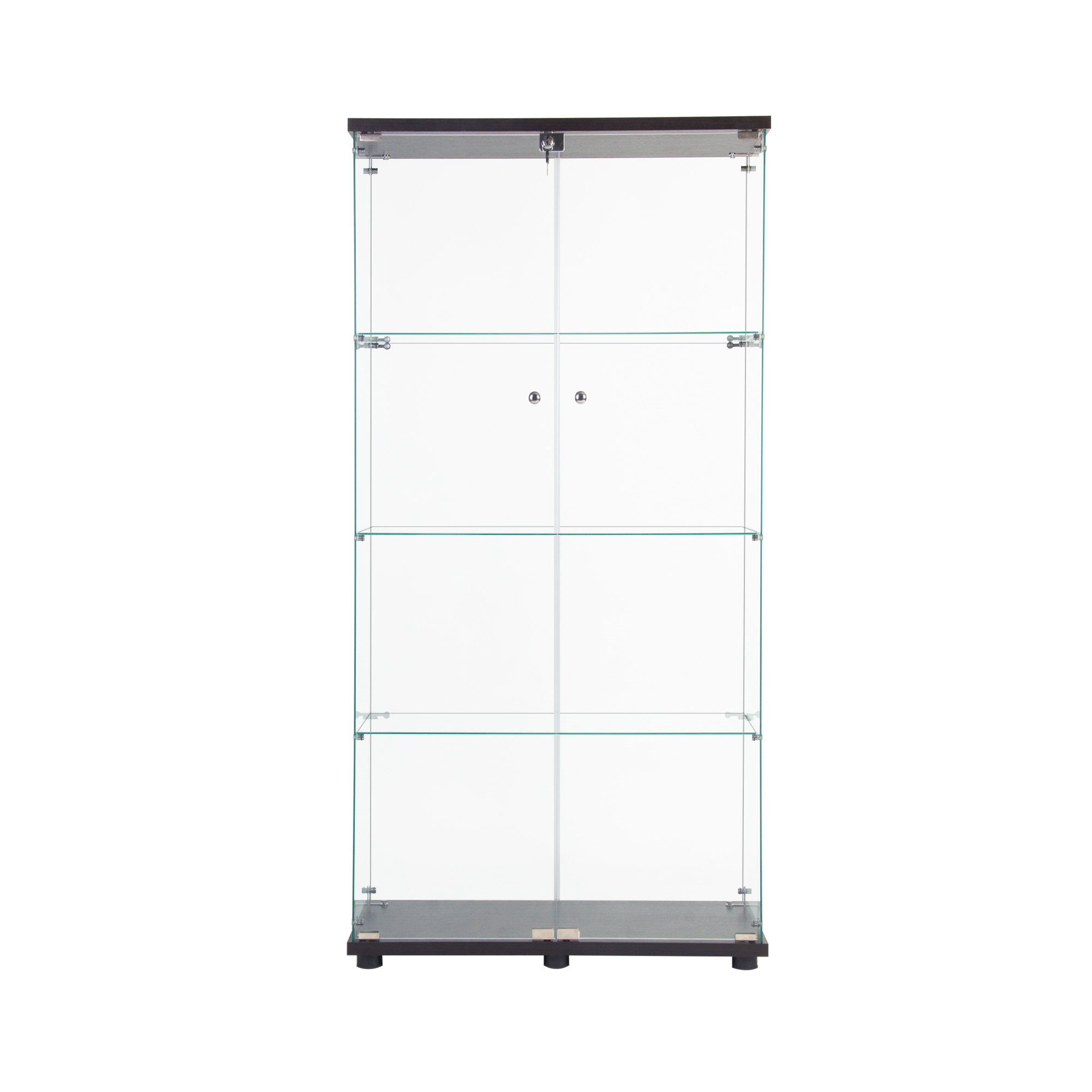 Latitude Run® Glass Display Cabinet, Storage Cabinet With 4 Shelves ...