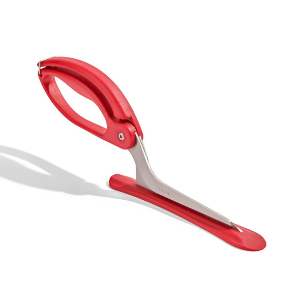 Cuisipro Pizza Shears, Red, Sharp Stainless Steel Blades, Pizza Cutter ...