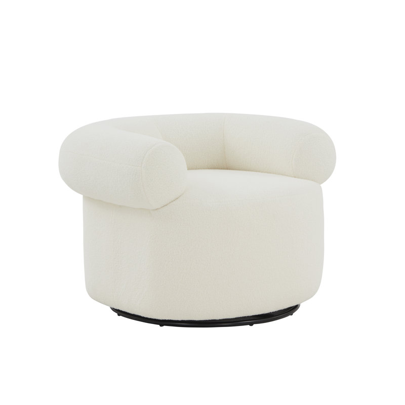 Wrought Studio Chiril Upholstered Swivel Barrel Chair & Reviews | Wayfair