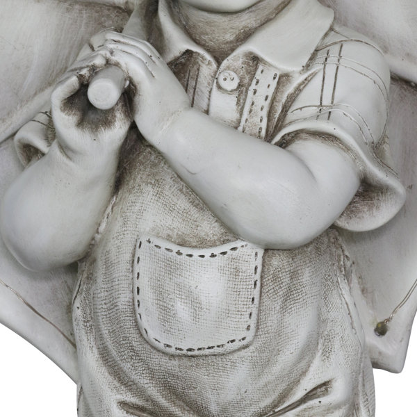 Exhart Solar Boy with Umbrella Statue, 19 Inch "& Reviews" | Wayfair