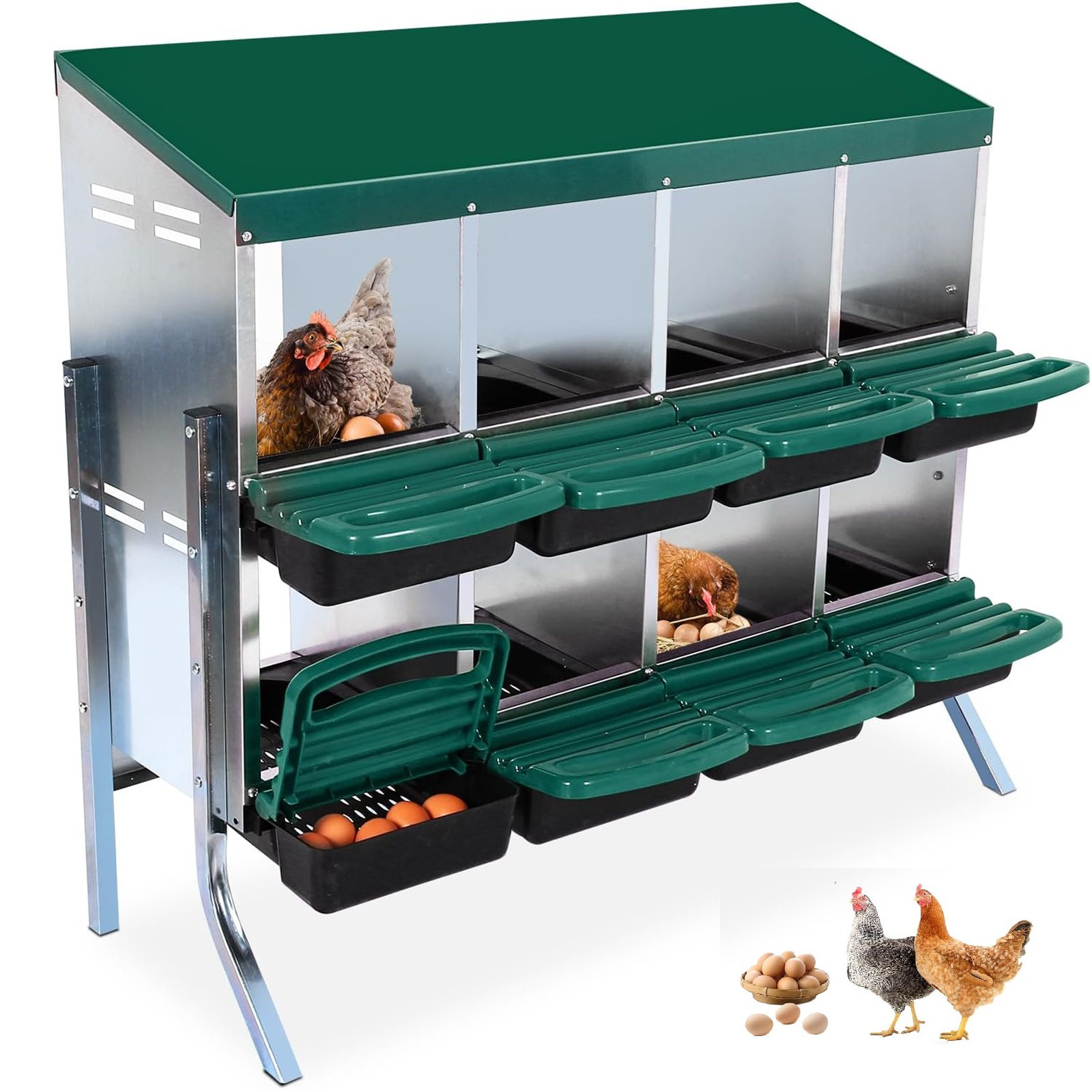 Tucker Murphy Pet™ Haileah Metal Chicken Nesting Box, 8 Compartment ...