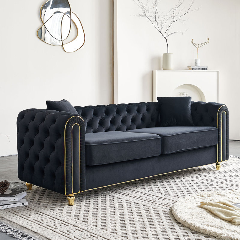 House of Hampton® 86 Wide Luxury Modern Tufted Sofa for Living Room ...