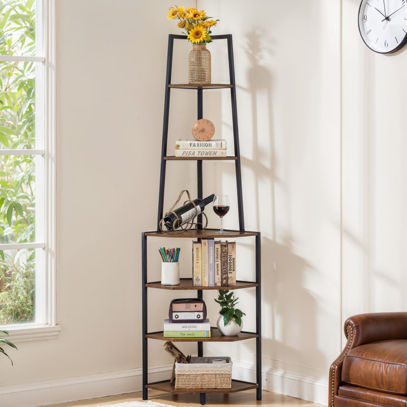 Trent Austin Design® Pursel 68.5'' Tall 5 Tier Corner Bookcase ...