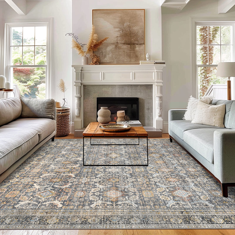 Bungalow Rose 8X10 Area Rugs for Living Room Machine Washable Vintage ...