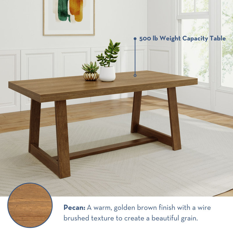 Wade Logan® Linzy Solid Wood Dining Table & Reviews | Wayfair